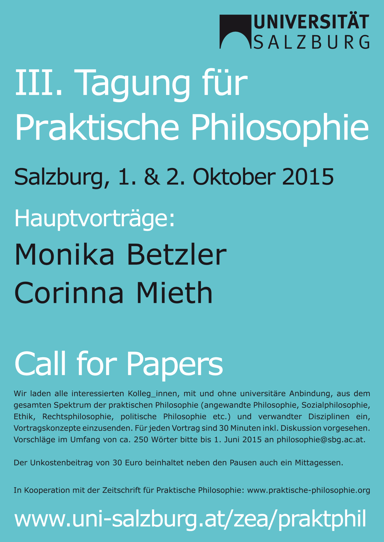 Call for Papers: III. Tagung für Praktische Philosophie 2015 ...