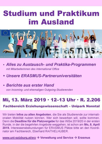 Infoveranstaltung Studium und Praktikum im Ausland - Universität Salzburg