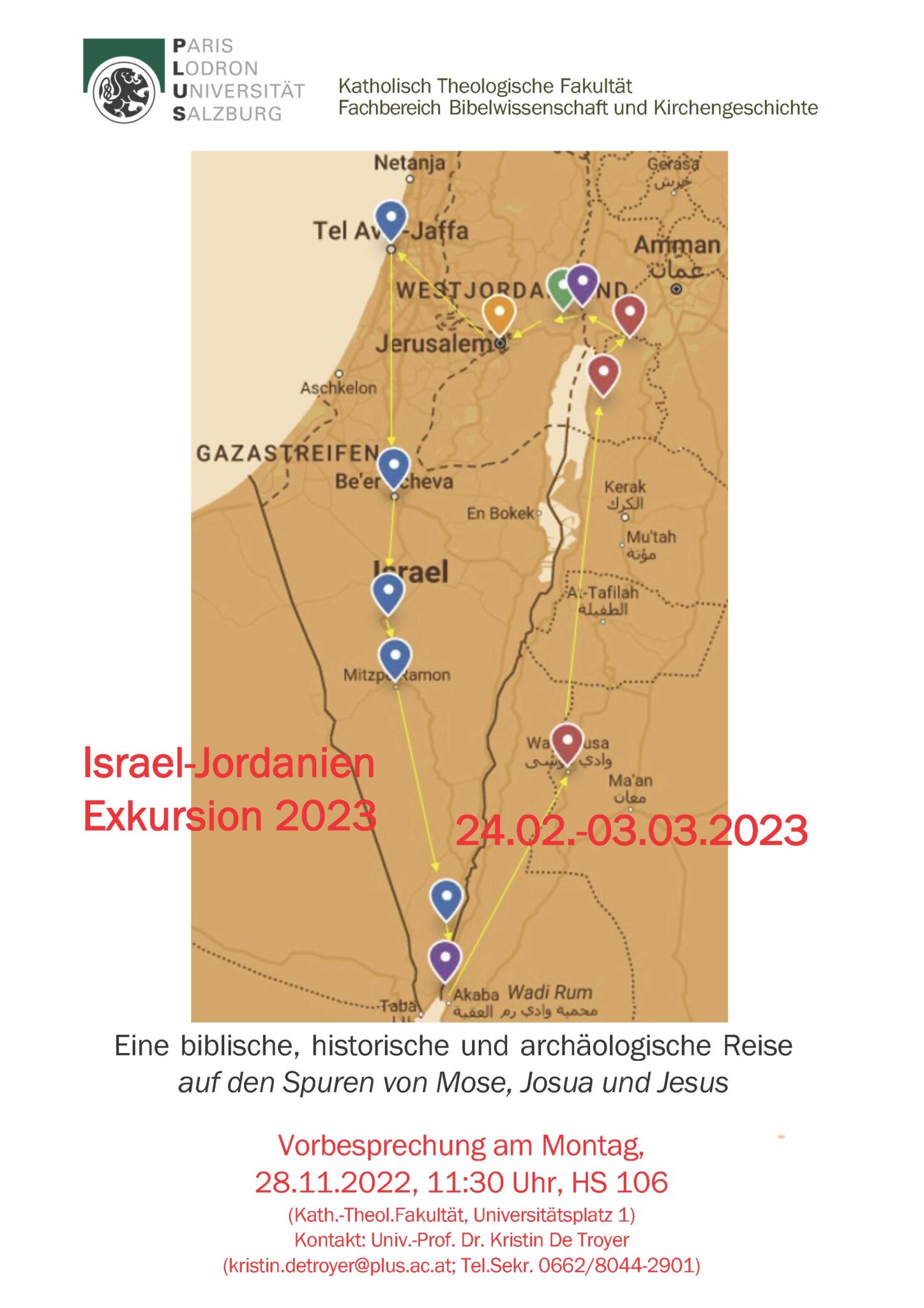 Israel-Jordanien Exkursion im Sommersemester 2023 - Universität Salzburg