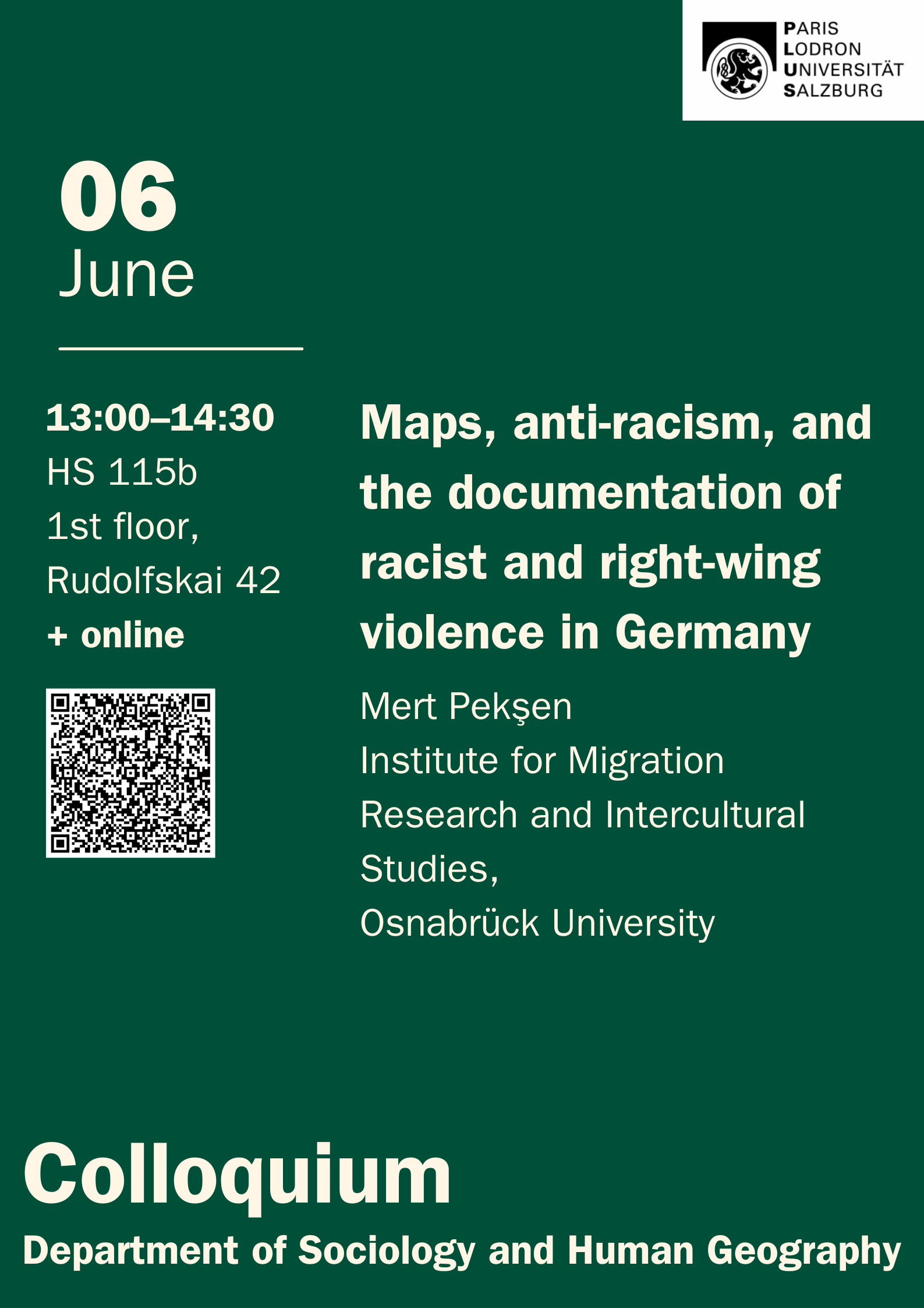 Colloquium in June - Universität Salzburg