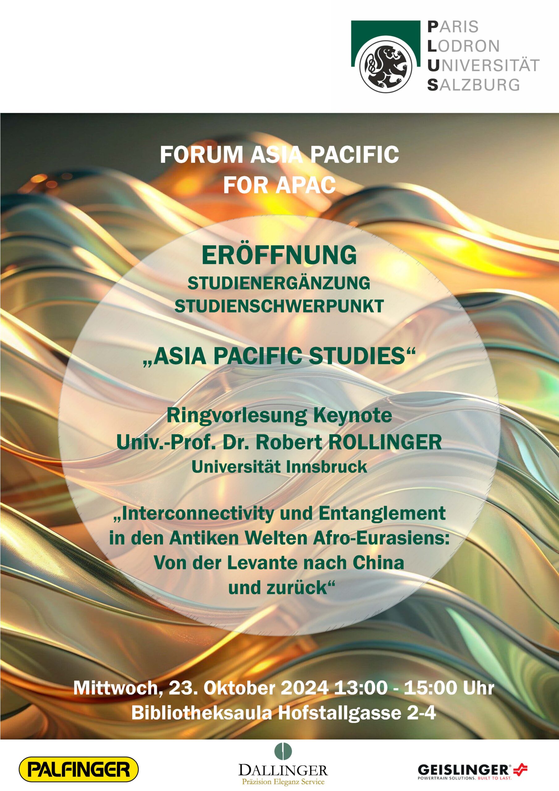 ERÖFFNUNG der neuen Studienergänzung/des neuen Studienschwerpunkts ...